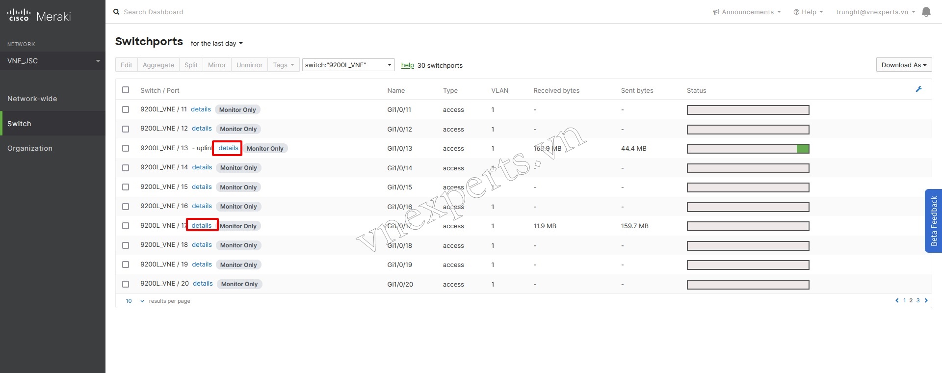 Hướng dẫn monitor Catalyst switch Cisco trên Meraki Dashboard