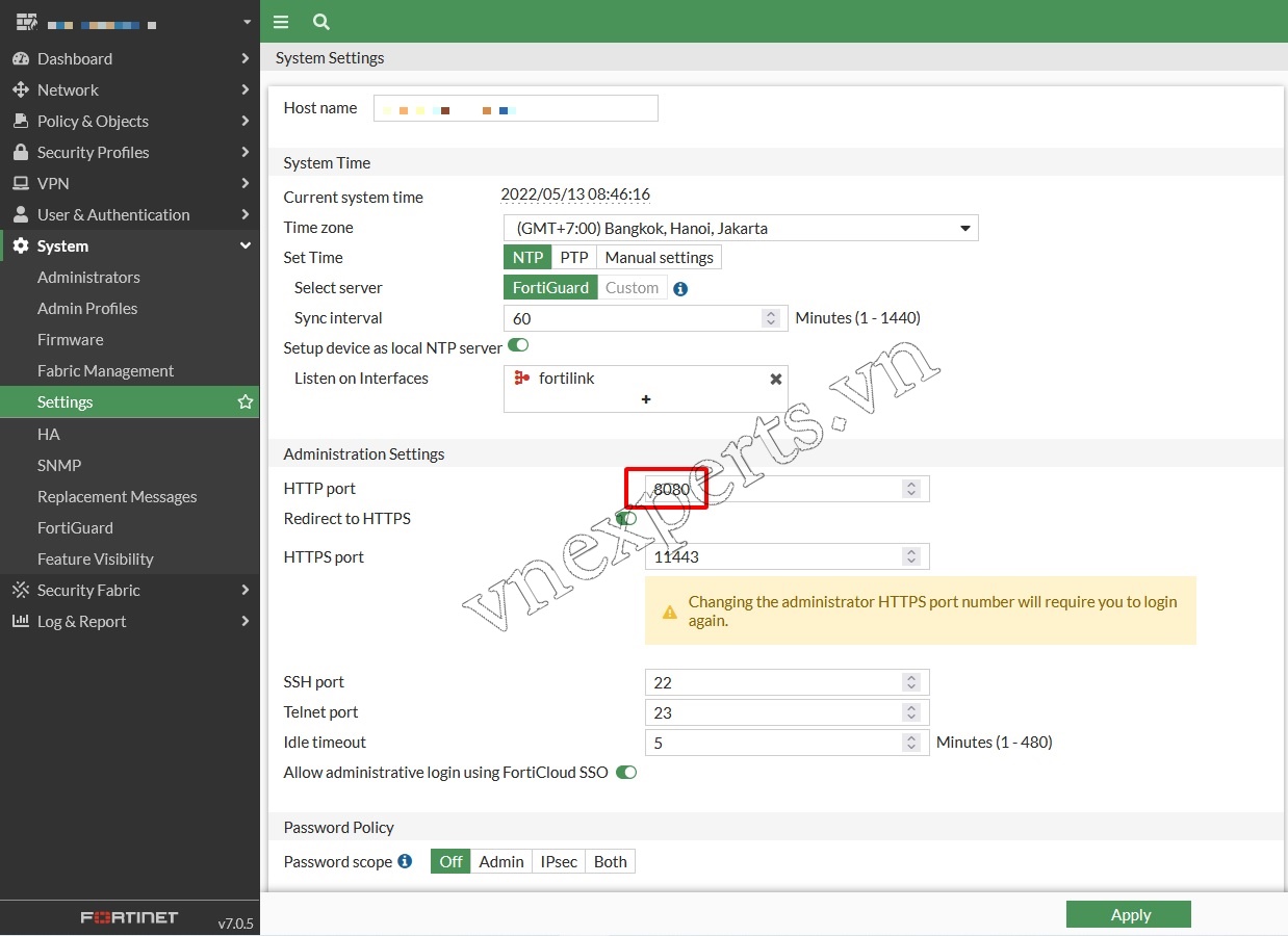 Hướng dẫn cấu hình port forwarding trên Fortigate chạy SD-WAN