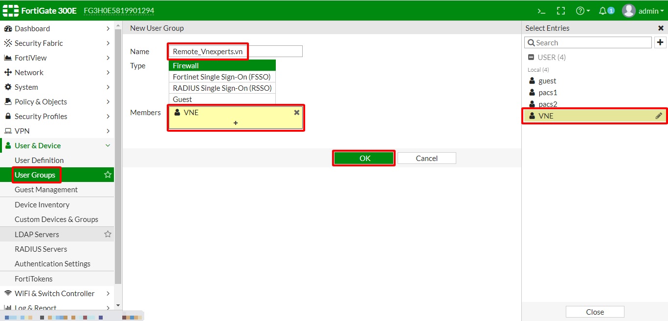 Hướng dẫn cấu hình VPN client to site (VPN remote access) Fortigate 6.x