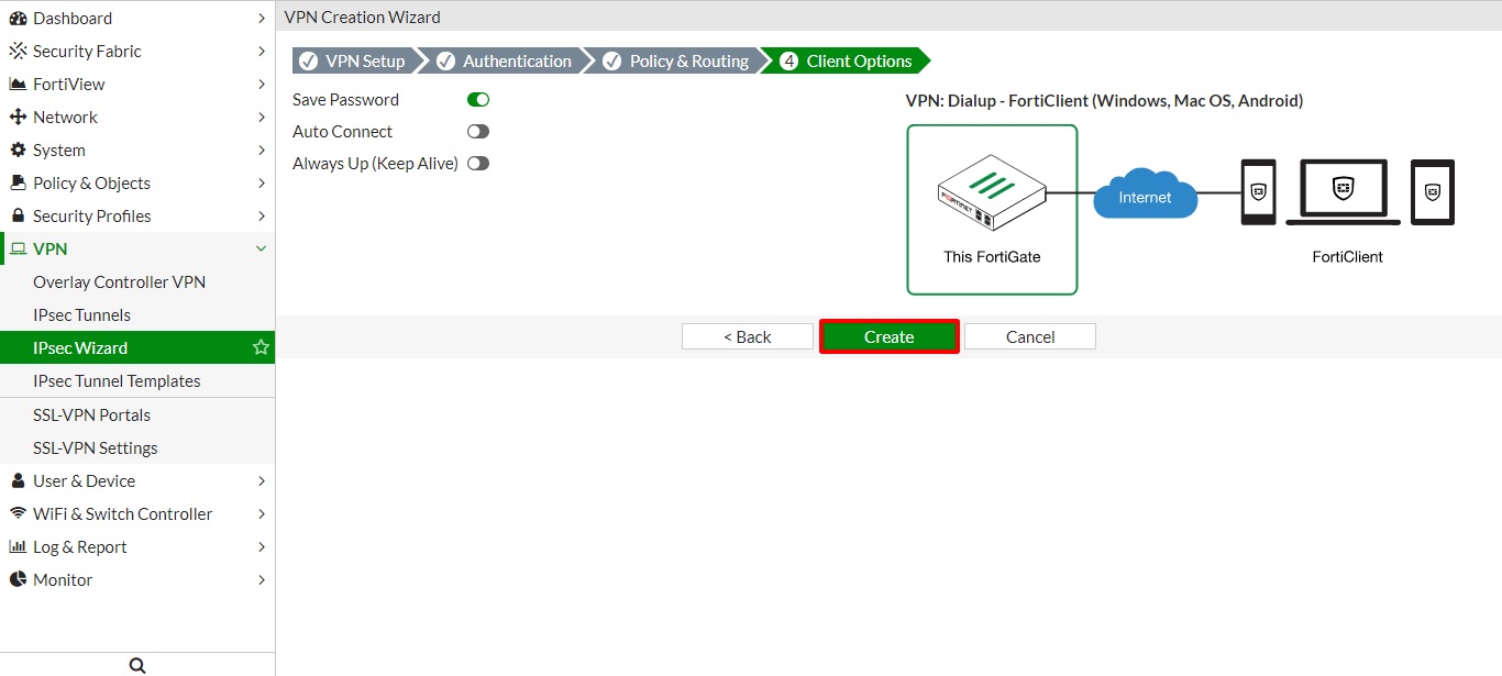 Hướng dẫn cấu hình VPN client to site (VPN remote access) Fortigate 6.x